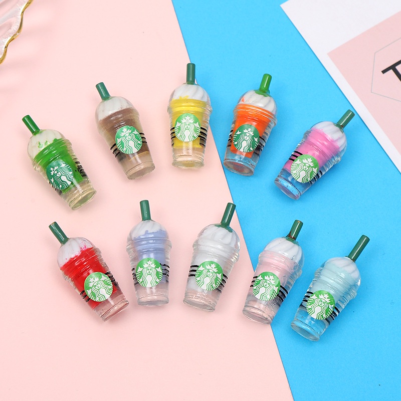 Mini Simulation Starbucks Coffee Cup Milk Tea Drink Ice Cream DIY Resin ...