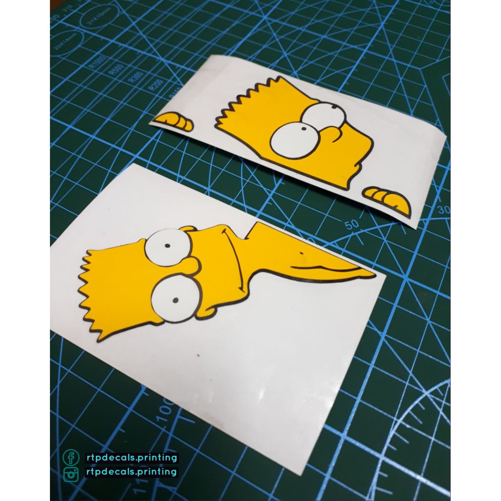 Simpsons Cut-out Sticker 2 pcs. for Mototcycle, Car, Helmet, Glass ...