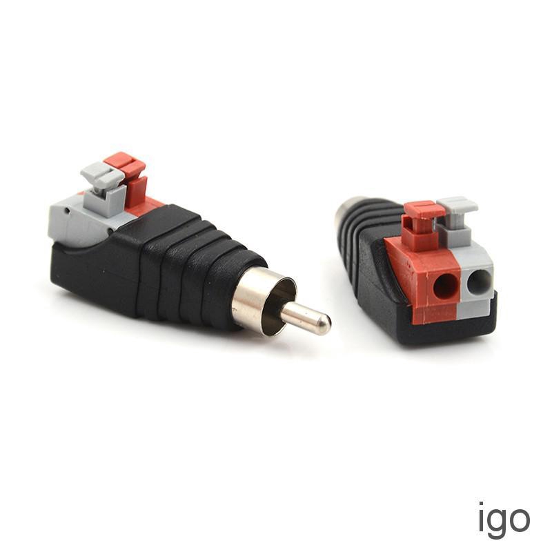 IGO 5Pcs speaker wire a/v cable to audio male rca connector adapter ...