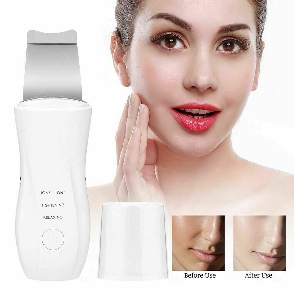 Facial Ultrasonic Ultrasound Ion Skin Scrubber Care Peeling Massage Spa ...