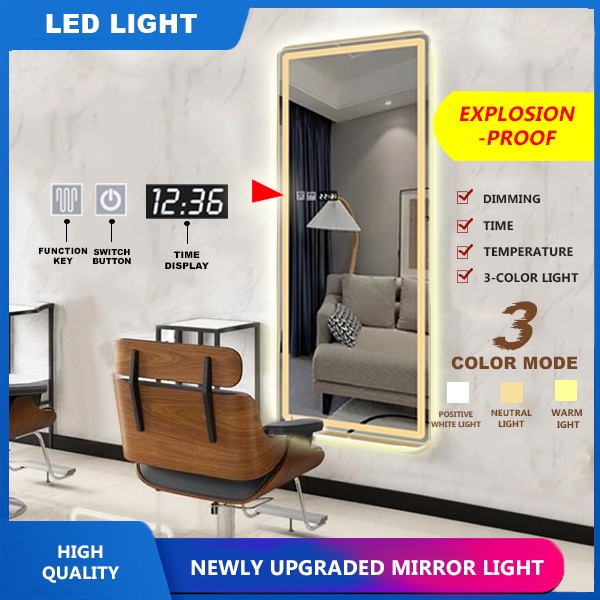 Barber shop smart mirror LED wall mounted full body mirror induction ...
