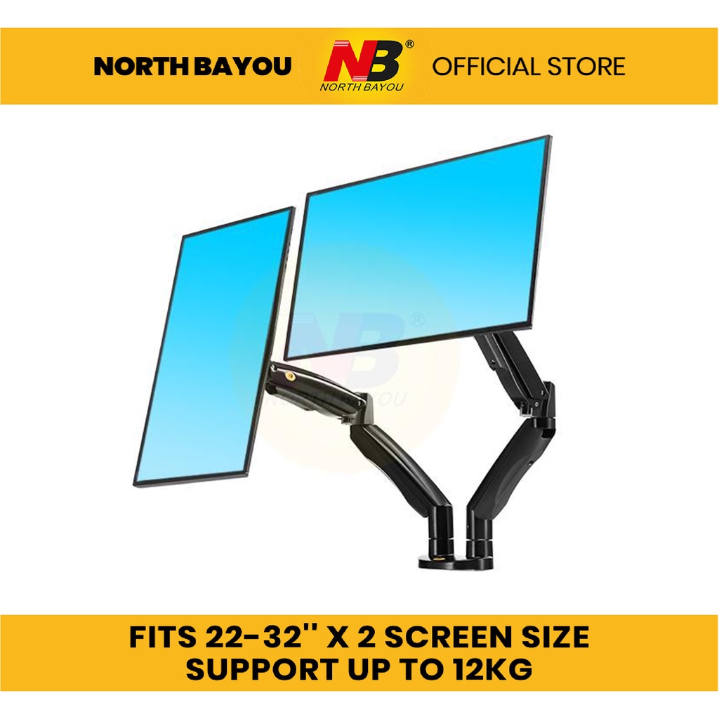 North Bayou Bayou F195a 22"-32" 2 Monitor Desk Stand | Shopee Philippines