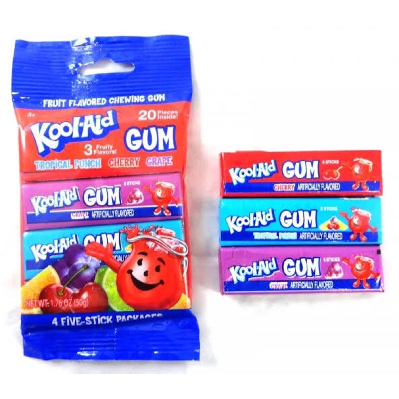 Kool-Aid Gum Fruit Flavored Chewing Gum- 4 Five-stick Packages | Shopee ...