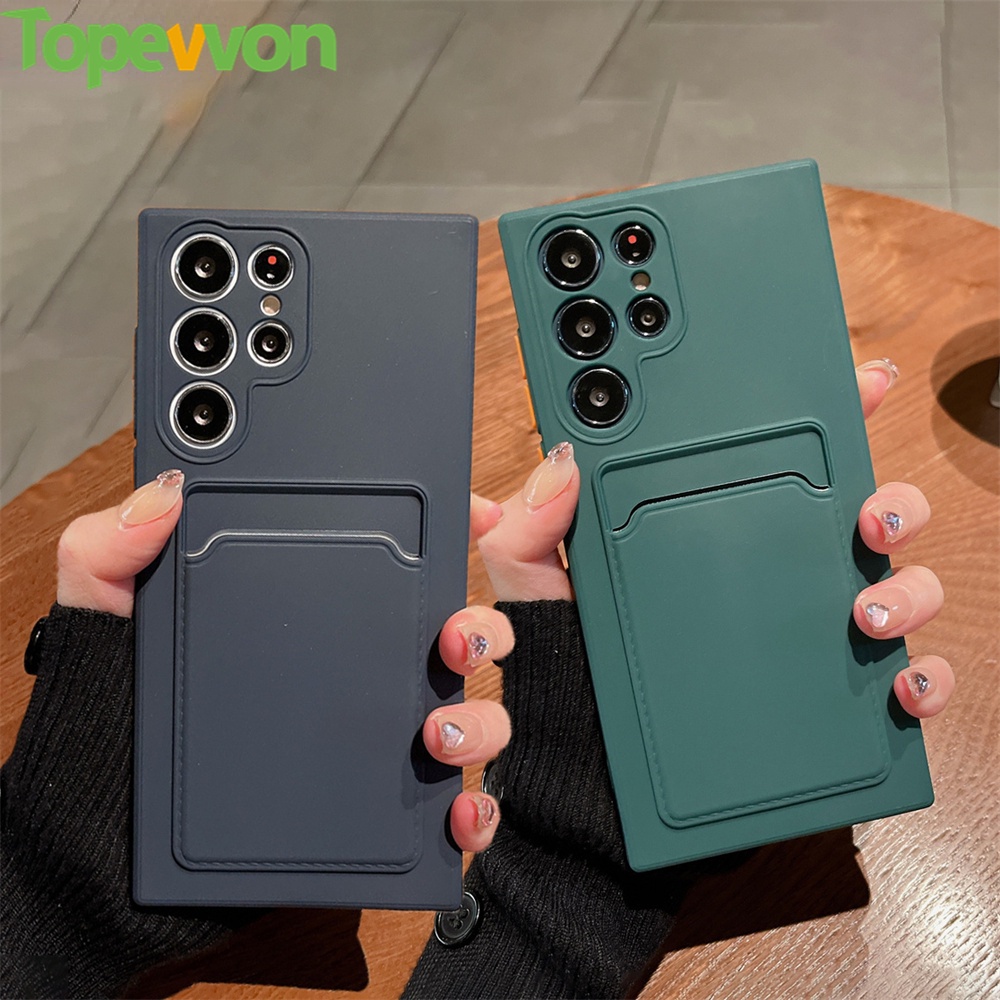 Topewon For Samsung Galaxy S22 Ultra S21 Plus Phone Case Soft TPU Card ...
