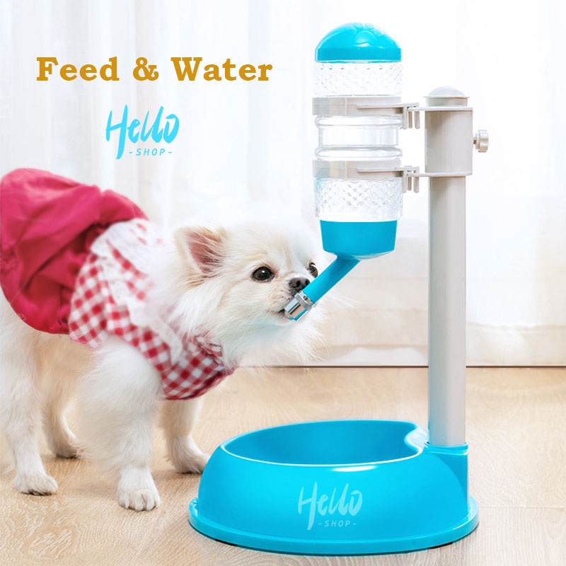 Universal Dog Drinker Pet Drinker Feeder Liftable Dispenser Bowl Water ...