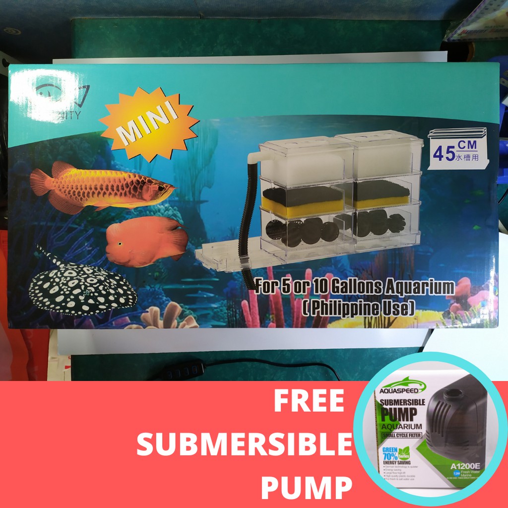 Infinity Mini Trickle Filter Set FREE Submersible Pump A1200E 7.2w 45cm ...