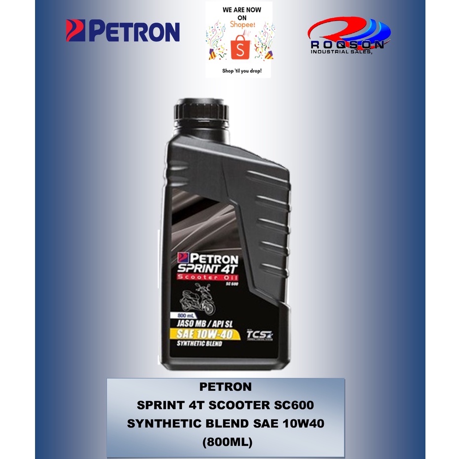 Petron Sprint 4T SC600 Scooter Oil Synthetic Blend SAE 10W-40 800ml ...