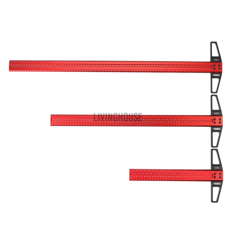 VEIKO 300/400/500/600/760mm Woodworking Line Scriber T-type Ruler with ...