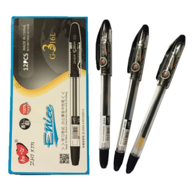 Enice Gel Pen Ball Pen 0 5 Gel Pen 12 Pcs Per Box Black G 316L Made In