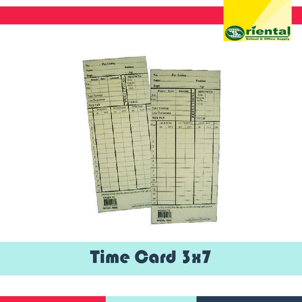Time Card Model 9000 - Colro Yellow - 100 pcs/pack - 10 pcs/pack or 50 ...