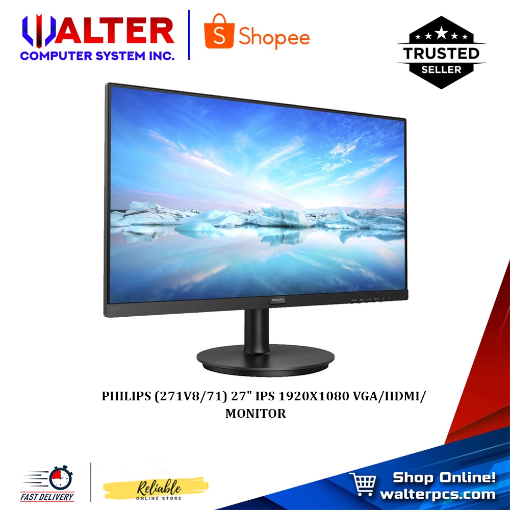 PHILIPS (271V8-71) 27 IPS 1920X1080 VGA HDMI MONITOR | Shopee Philippines
