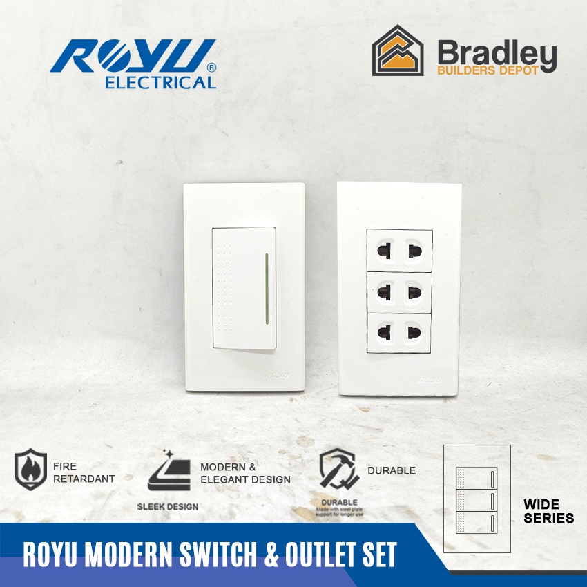 Royu Modern Switch and Outlet Set w/ Reflector(Wide Series) | Shopee ...