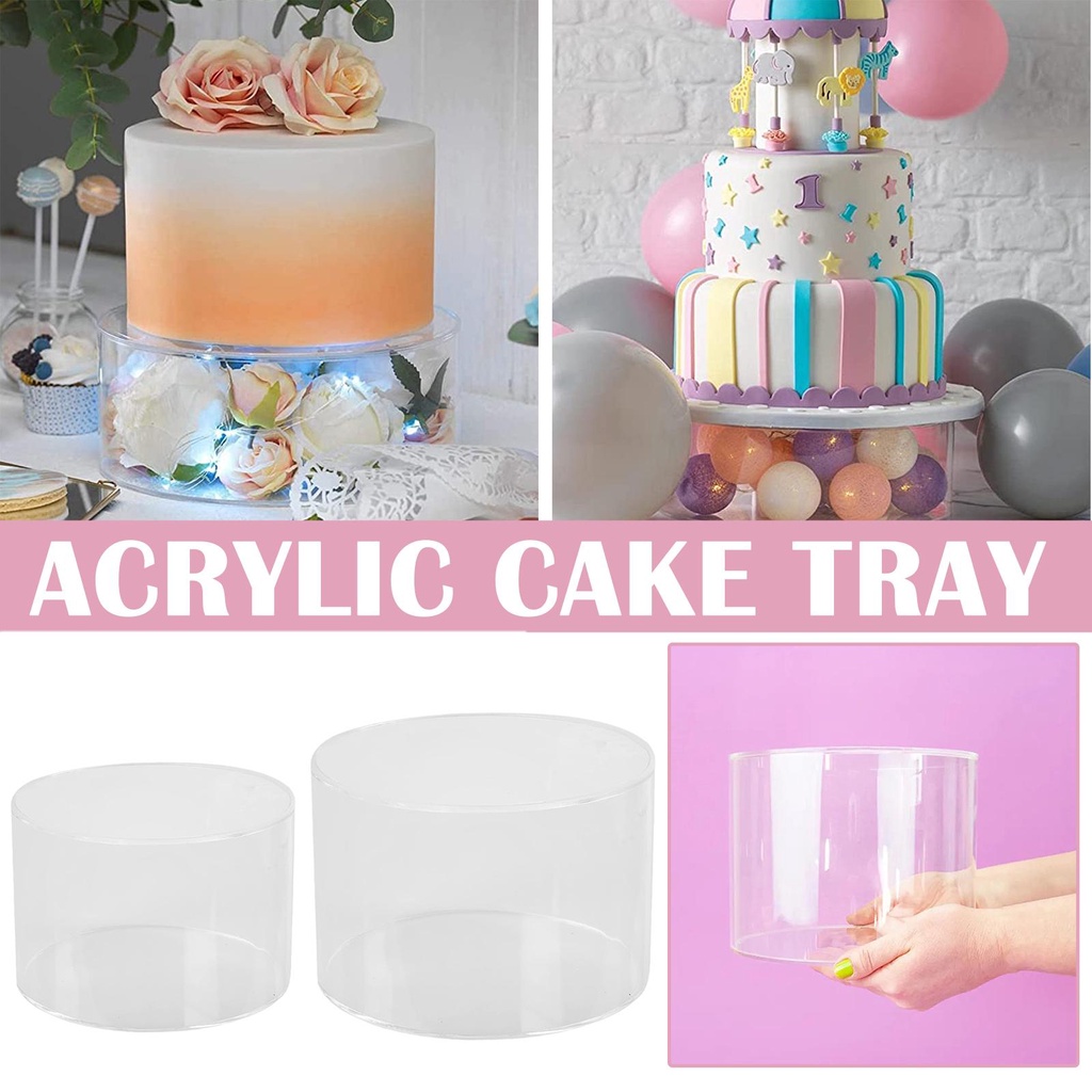 Clear Acrylic Cake Stands Round Cylinder Shape Cake Stands Decorative ...