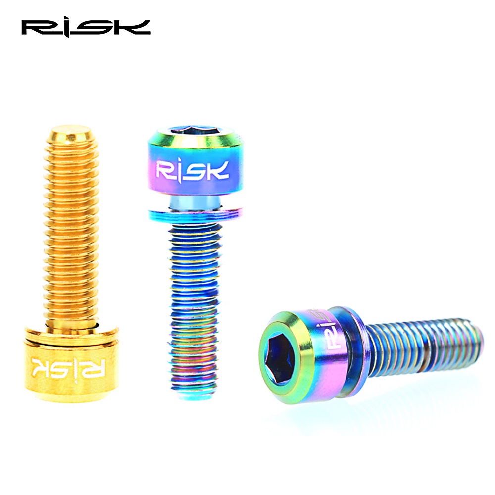 RISK Titanium Screw M5X18mm M5x20 Hexagon Socket Head Bolts with Washer Headset Bicycle Stem ...