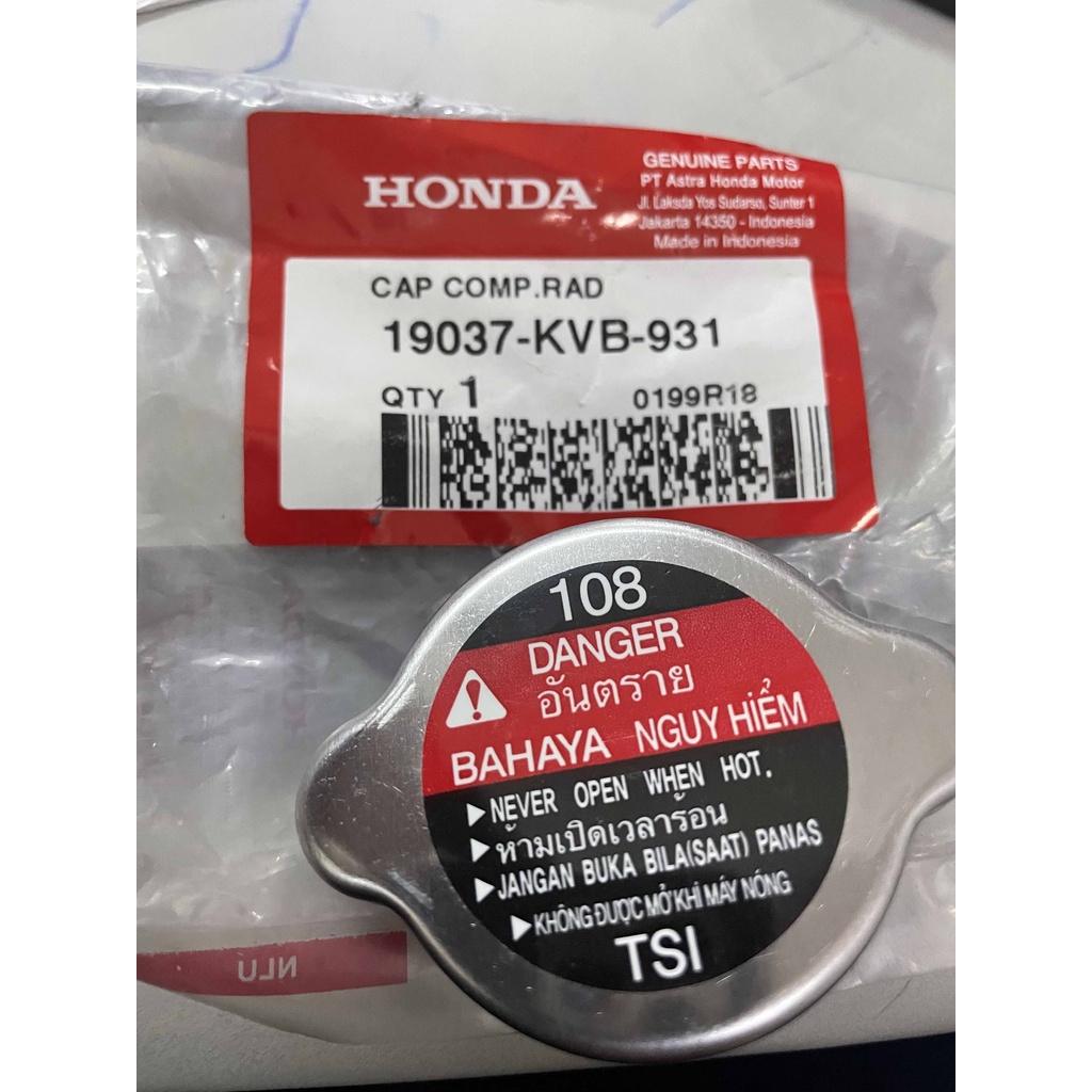 Honda Genuine Radiator Cap 19037kvb931 for Click 125 V2 | Shopee ...