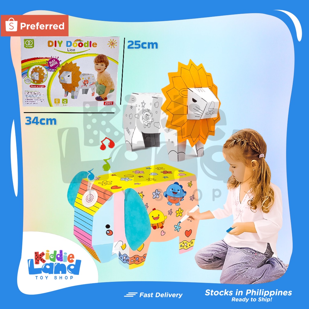 DIY 3D Lion Doddle Art Set for Kids Arts & Crafts Creative Art Work ...