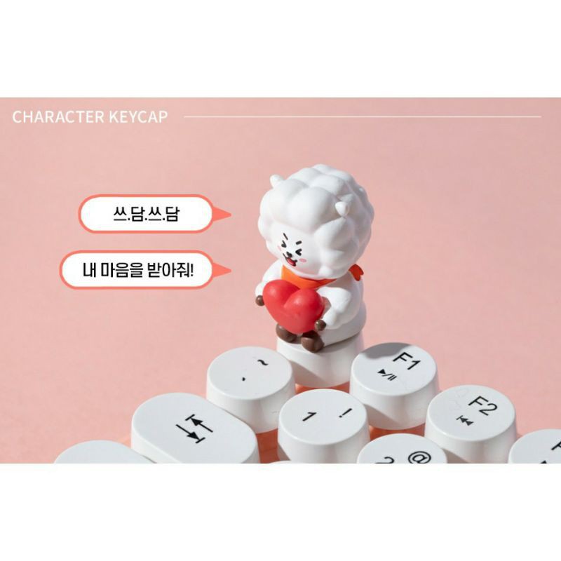 BT21 Official Baby Wireless Retro Keyboard + Keycap Line Friends Royche Authentic Goods K-POP ...