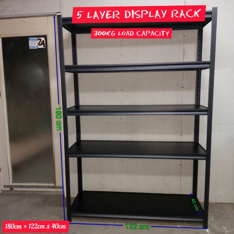 All Black Double Frame 5-Layer Display Rack | Shopee Philippines