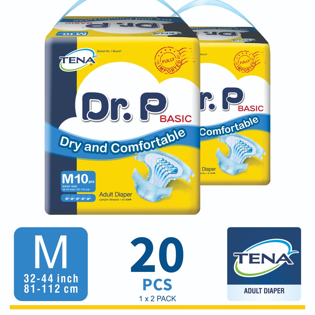 Dr P Basic Adult Diaper Dry and Comfortable M10 pack of 2 | Shopee ...