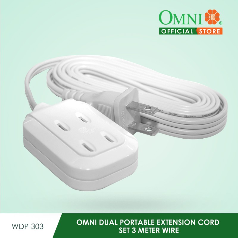 OMNI Dual Portable Extension Cord Set 3 Meter Wire - WDP-303 | Shopee ...