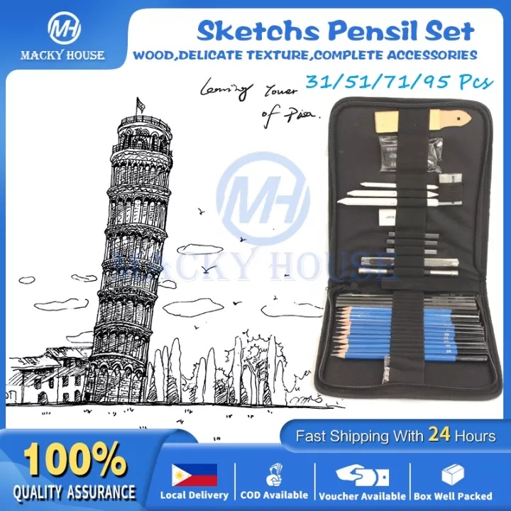 Sketch Pencil Set Artist Craft Professional drawing Pencil Set Student Art Supplies | Shopee ...