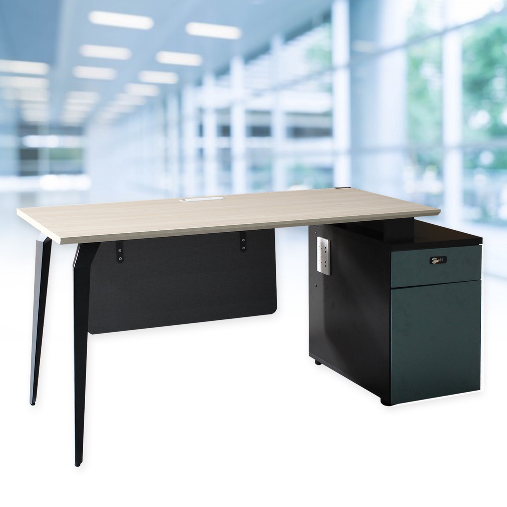 KRUZO MOBI Series Modern High-end Office Table with Drawer (140x60x75 ...