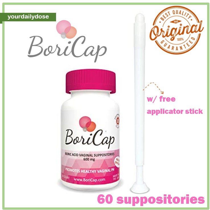 Boricap Boric Acid 600mg Healthy Vagina Ph 60counts With Free 1 Applicator Stick Shopee