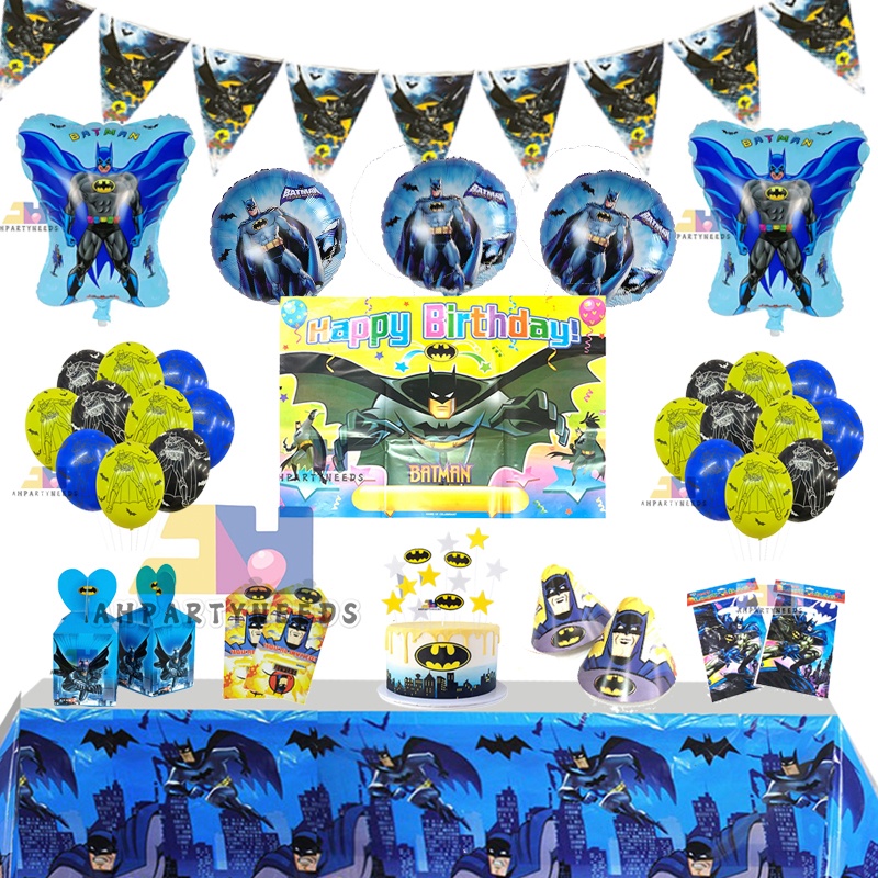 Batman Theme Party Supplies Kids Birthday Festive Event Cartoon ...