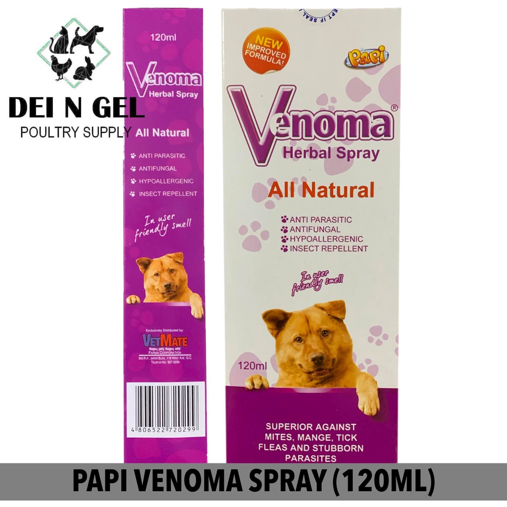 PAPI VENOMA HERBAL SPRAY - ANTI-TICK AND FLEA, ANTI-GALIS SPRAY (120ML ...
