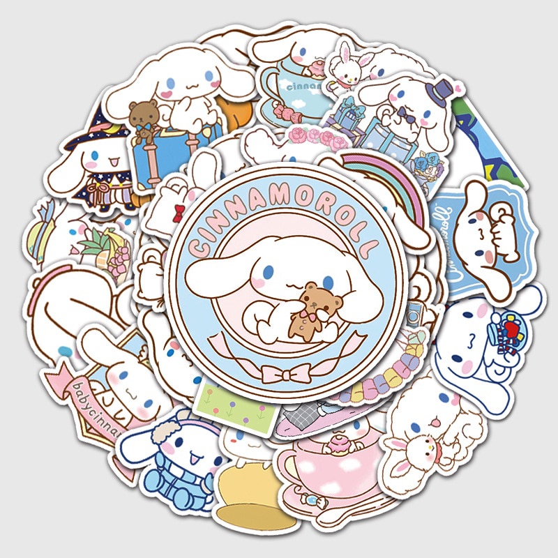 10/50/100pcs Sanrio Cartoon Cinnamoroll Dog Stickers For Laptop Fridge ...