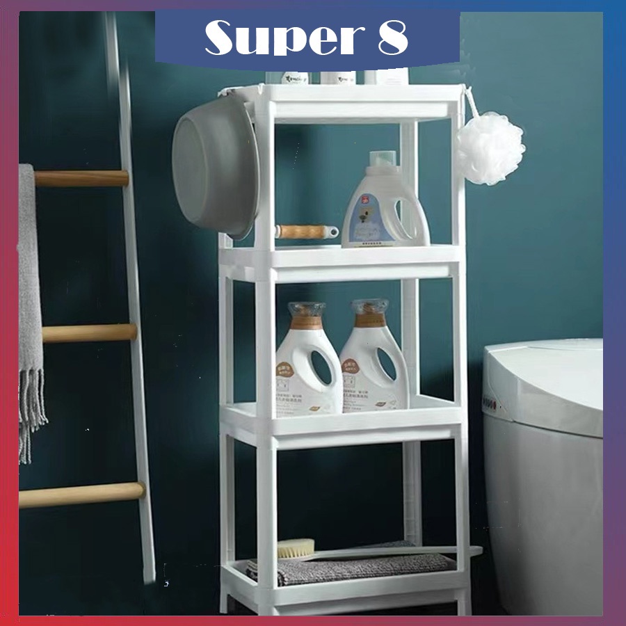 Kitchen Storage Rack Shelf 3 layers Plastic Kitchen Organizer Bathroom ...
