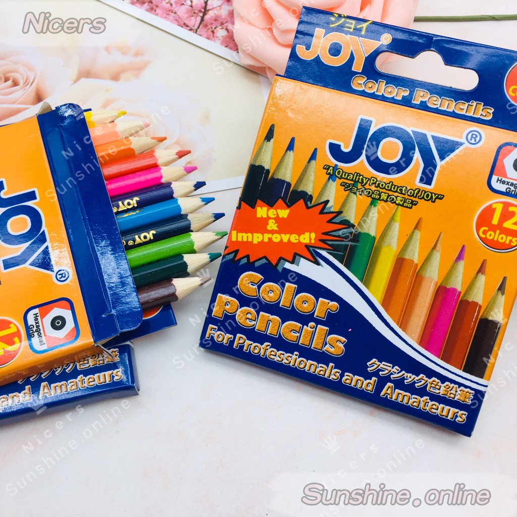 JOY 12pcs color pencil 3.5" Short color pencils 3.5INCHES | Shopee ...