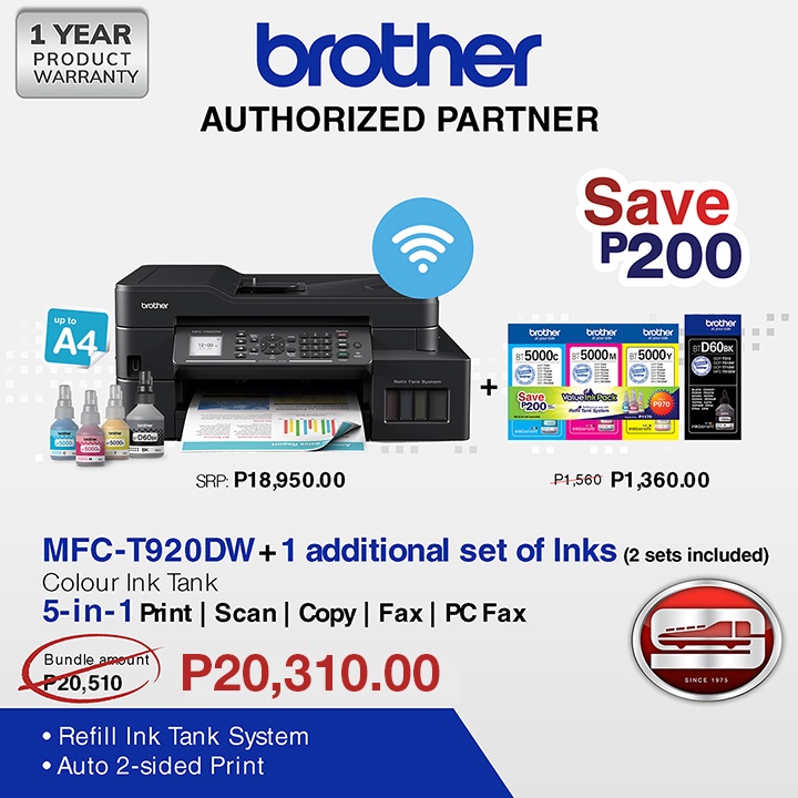 Brother MFC-T920DW Ink Tank Printer | Shopee Philippines