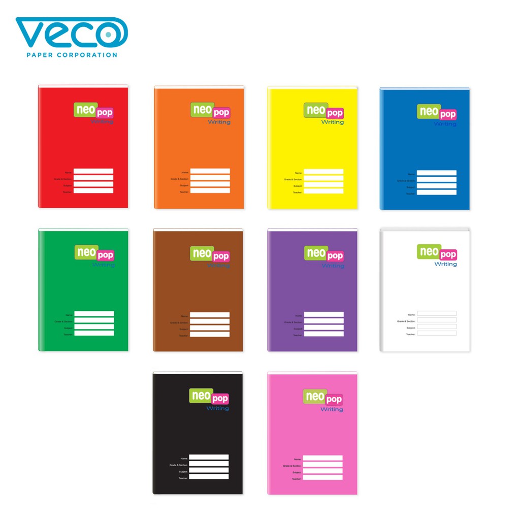 NeoPop Notebook Color Coding w/Plastic cover (Compostion/Writing/Spiral ...
