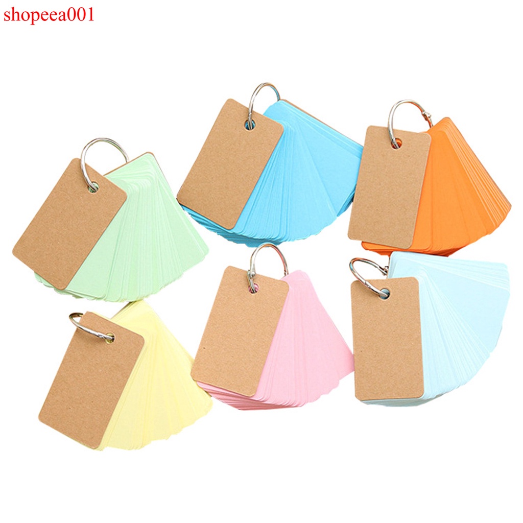 SHOPEEA001 1 Packs Flash Cards Blank Study Cards with Binder Ring Mini ...