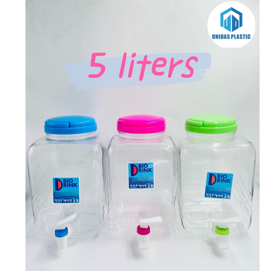 UNIDAS NEW BIO DRINK TRANSPAPENT WATER JUG WATER CONTAINER 5L | Shopee ...