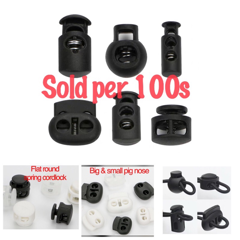 [Ready stock] 100pcs plastic Togle spring clasp cord stopper pig nose ...