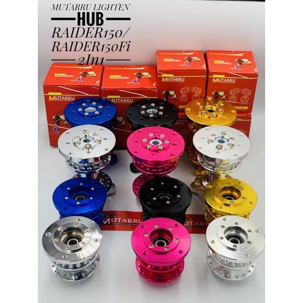 MUTARRU LIGHTEN FRONT REAR HUB RAIDER150 ( SILVER, CHROME, BLUE, GOLD ...