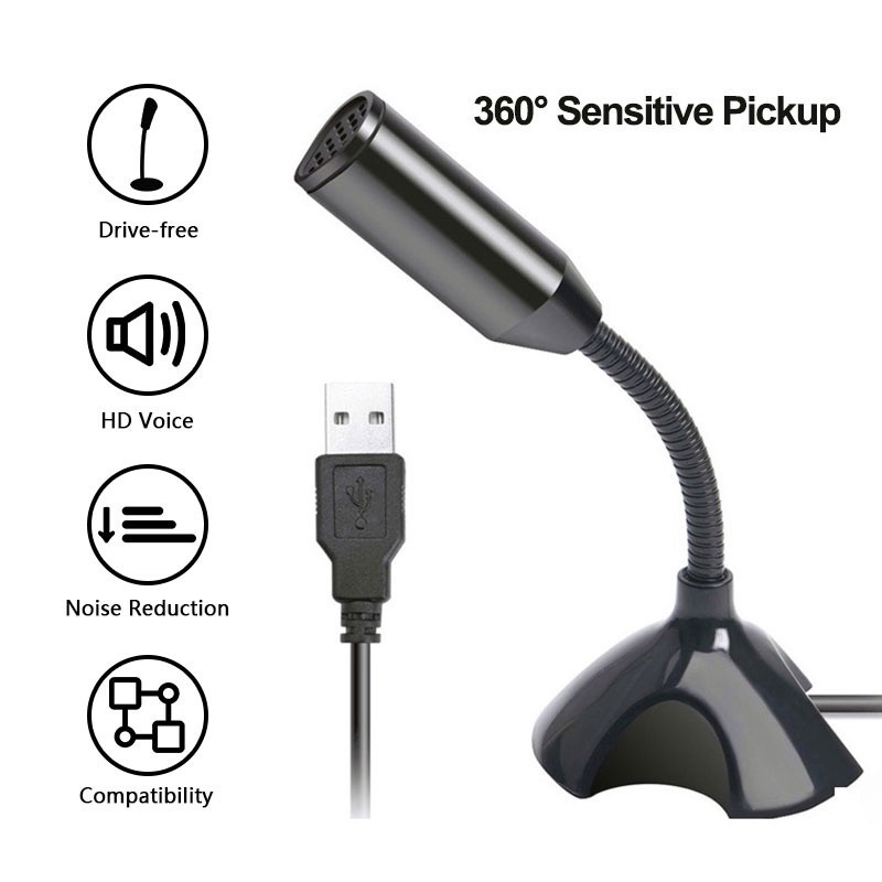 Adjustable USB Microphone PC Laptop Singing Game Streaming Desktop ...