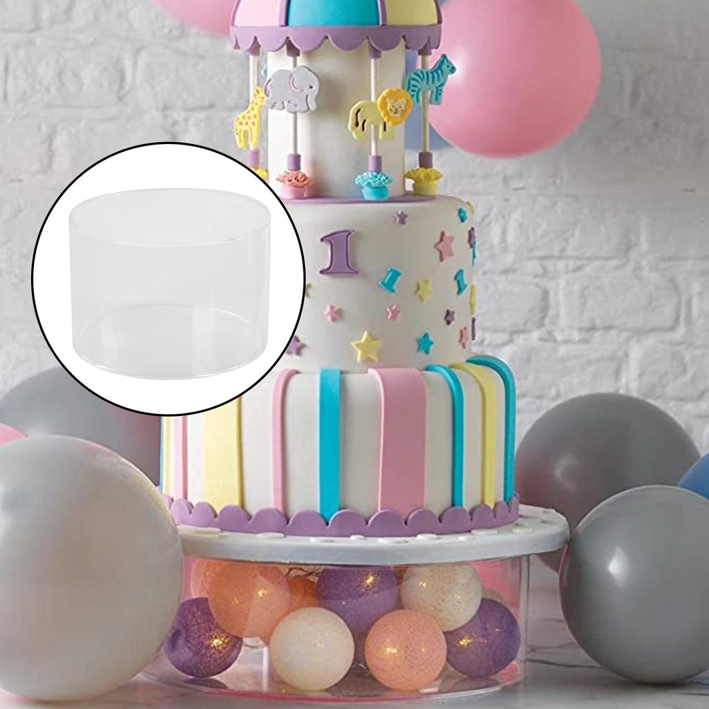 Clear Acrylic Cake Stands Round Cylinder Shape Cake Stands Decorative ...