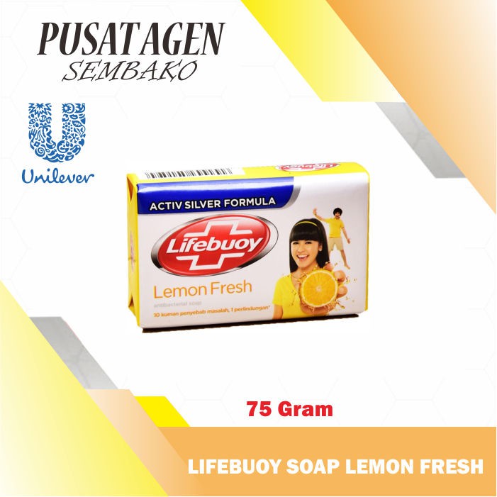 Lifebuoy Body Bar Soap Lemon Fresh 75 Gr Gram Yellow Bath Soap 75gr