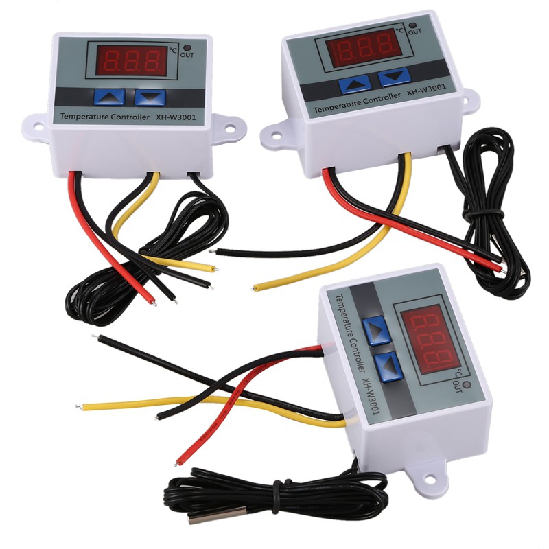 3Pcs 220V 10A Digital LED Temperature Controller Thermostat Control ...