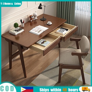 Solid Wood Computer Table Study Desk Home Office Desktop Working Table ...