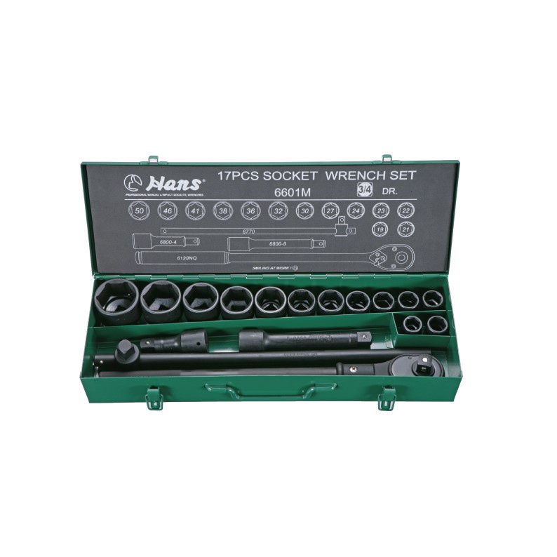 Hans 6601M 3/4" Drive Socket Wrench Set 17 PCS | Shopee Philippines