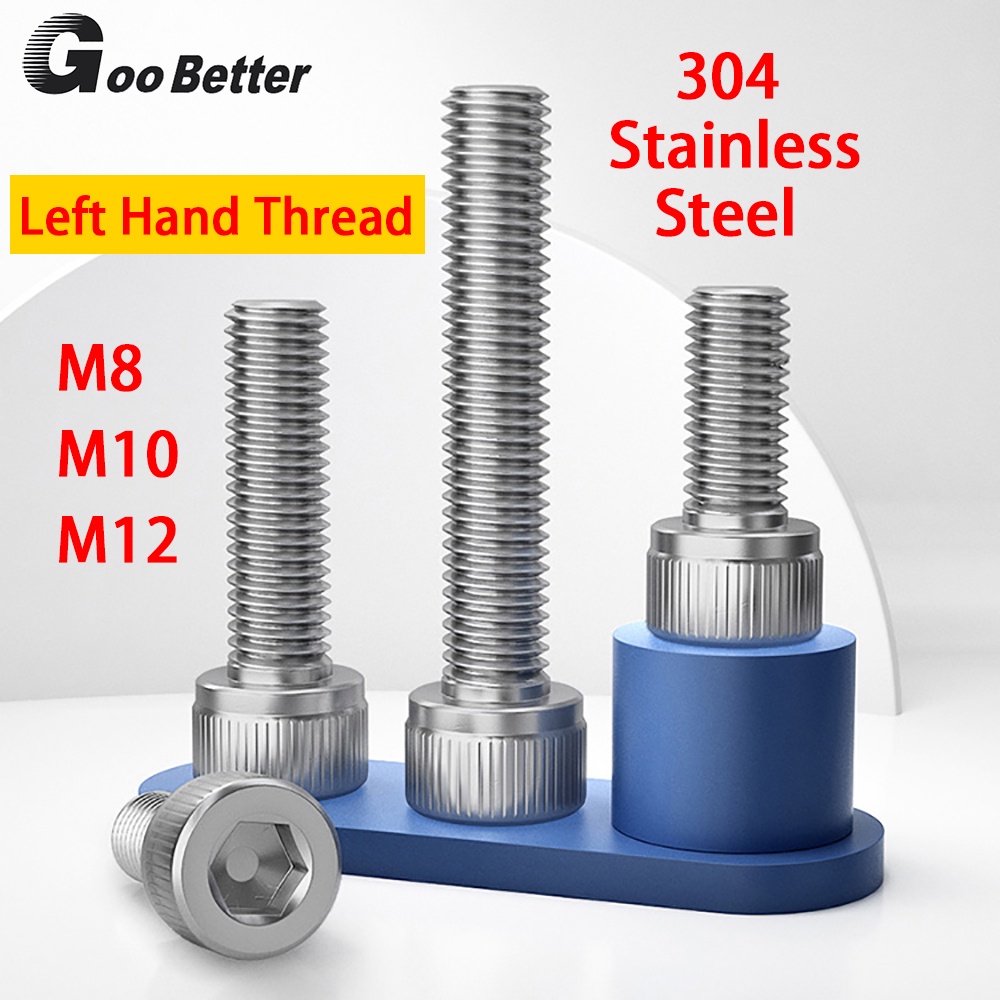 A2 Stainless Steel Left Hand Thread Allen Hex Bolt M8 M10 M12 Socket Head Cap Bolts | Shopee ...