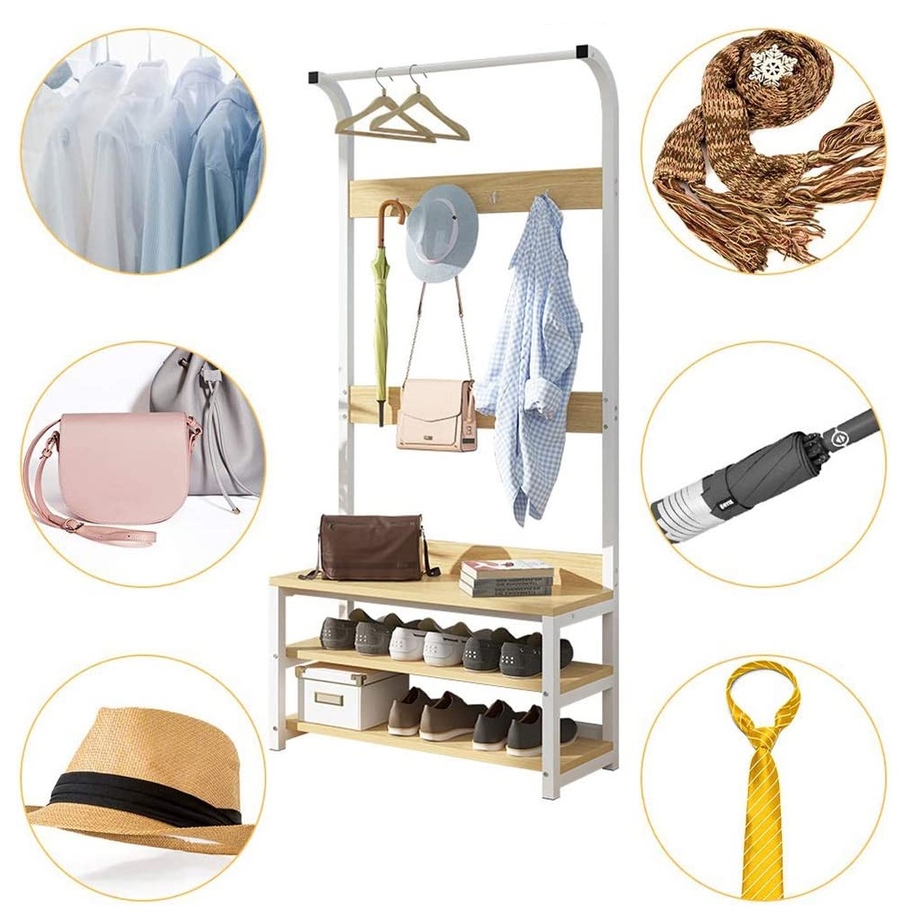 HomeCare Storage cabinet with coat rack shoe shelf bedroom living room ...