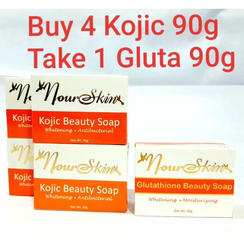 Nourskin Kojic Soap 90g (Buy4 kojic 90g, Take1 Gluta soap) . Limited ...