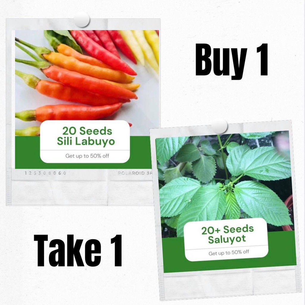 Sale Buy 1 Take 1 Seeds Sili Labuyo 20 Seeds and Saluyot 20 Seeds ...