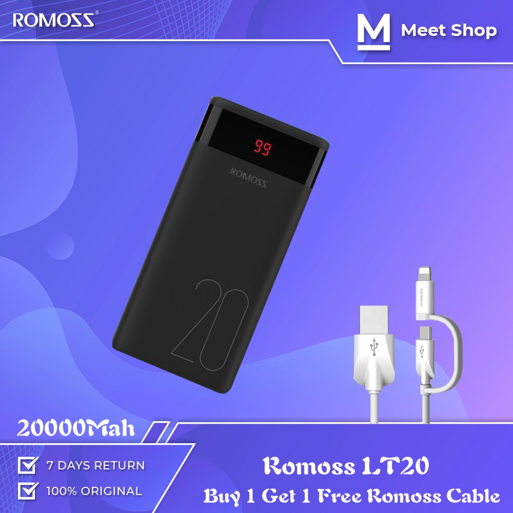 Buy 1 100% Original Romoss Powerbank Romoss LT20 20000Mah Power Bank ...