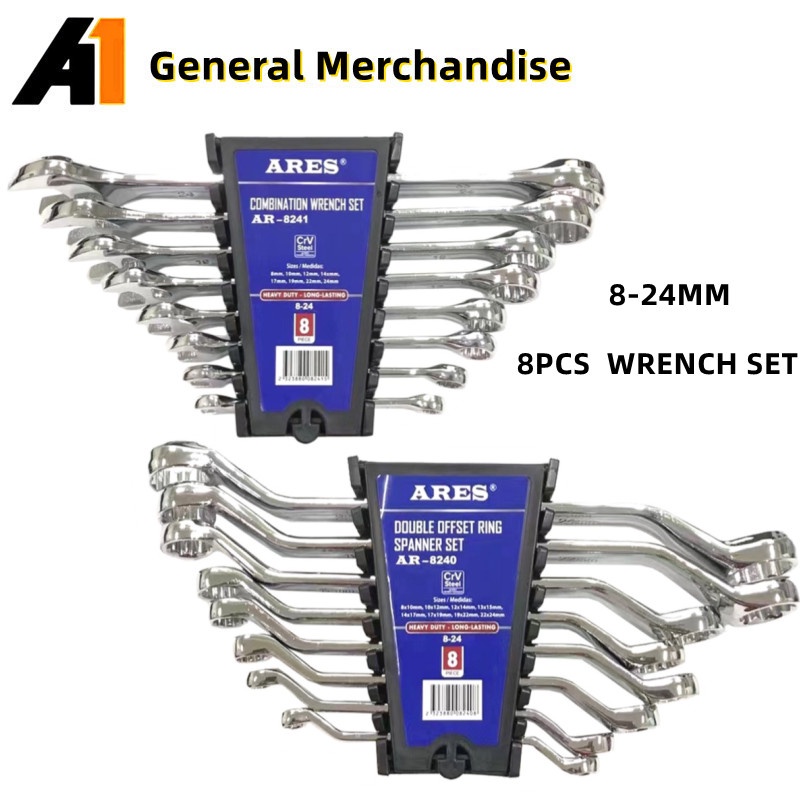 A1 8-24mm 8 Pcs ARES Tools Set Combination Wrench Set Double Ring ...